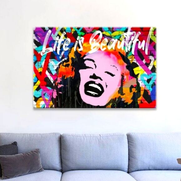ICanvas | Wall Decor | Icanvas Marilyn Monroe Graffiti Pop Art Vinyl ...